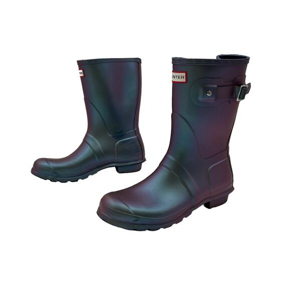 Hunter | Shoes | Hunter Short Rain Boots Nebula Wave Iridescent Blue ...
